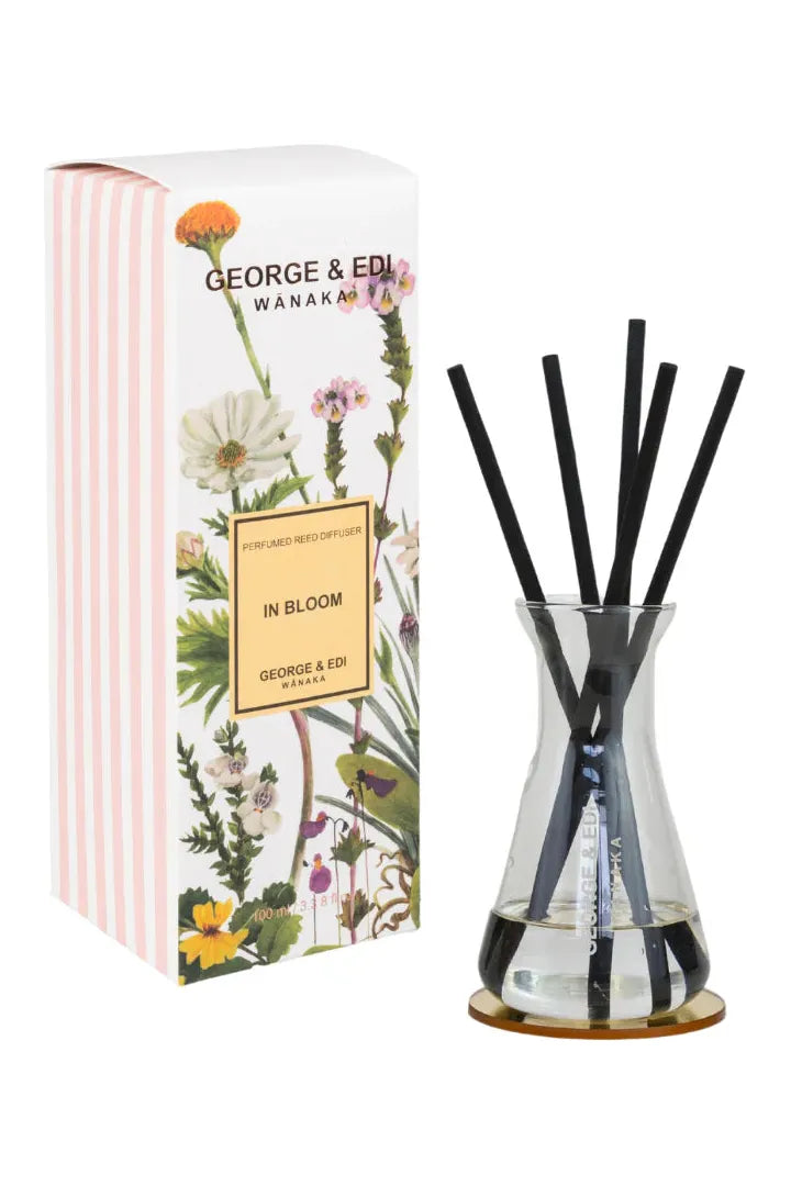 George & Edi | Perfumed Reed Diffuser Set In Bloom | Crisp Home + Wear