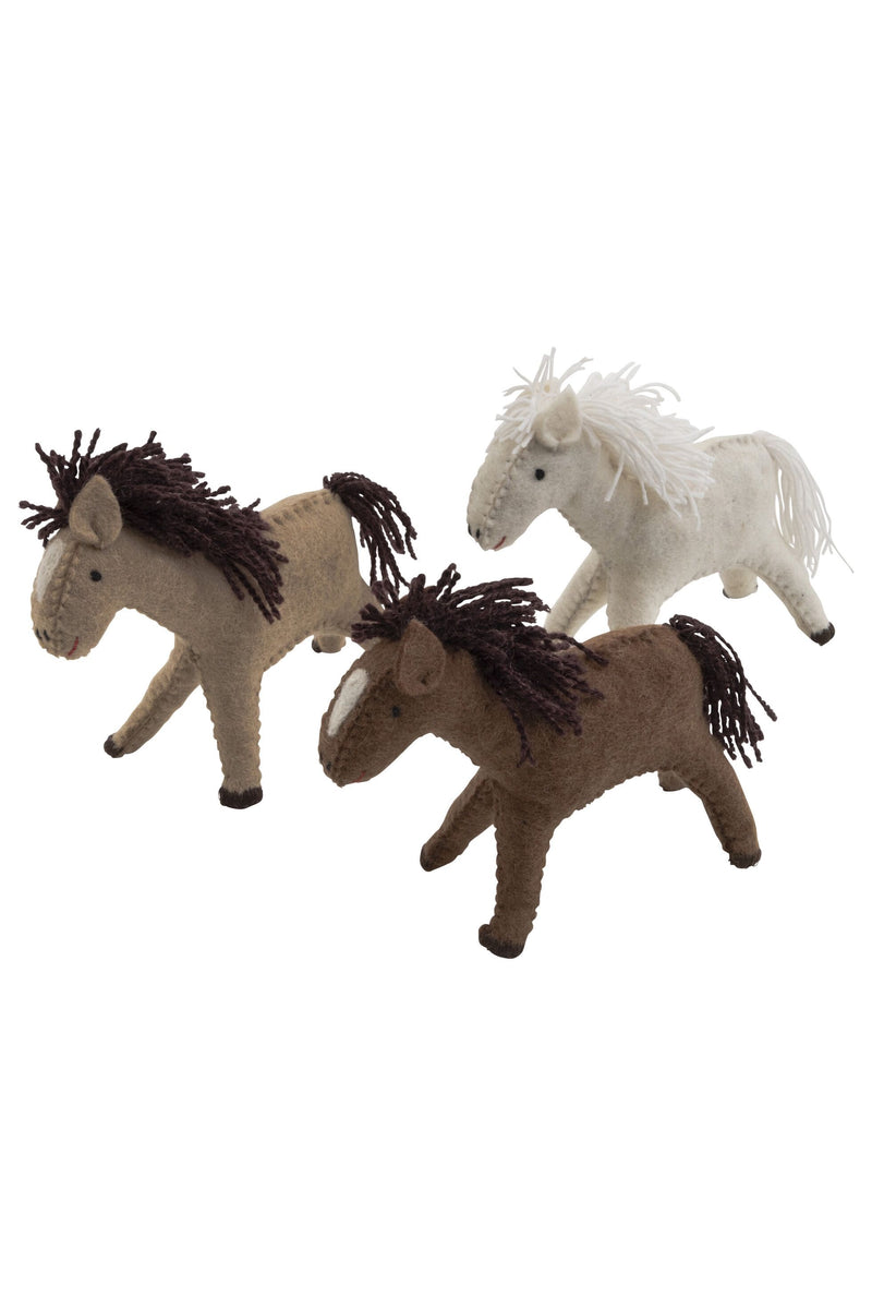 Pashom | Felt Horse Toy | Dark Brown | Crisp Home + Wear